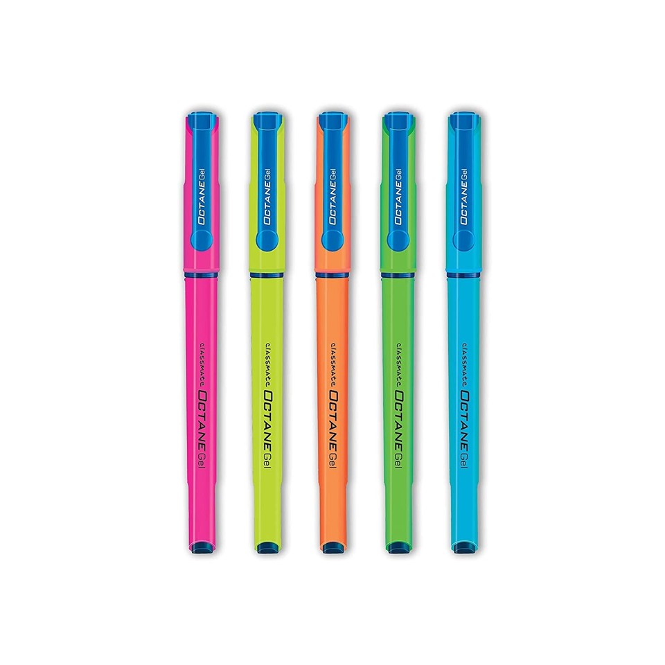 5 Pens Classmate Octane Neon- Blue Gel Pens, Smooth Writing Pen | eBay
