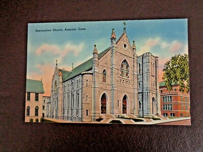 Vintage Postcard Assumption Church Ansonia, Conn. | eBay