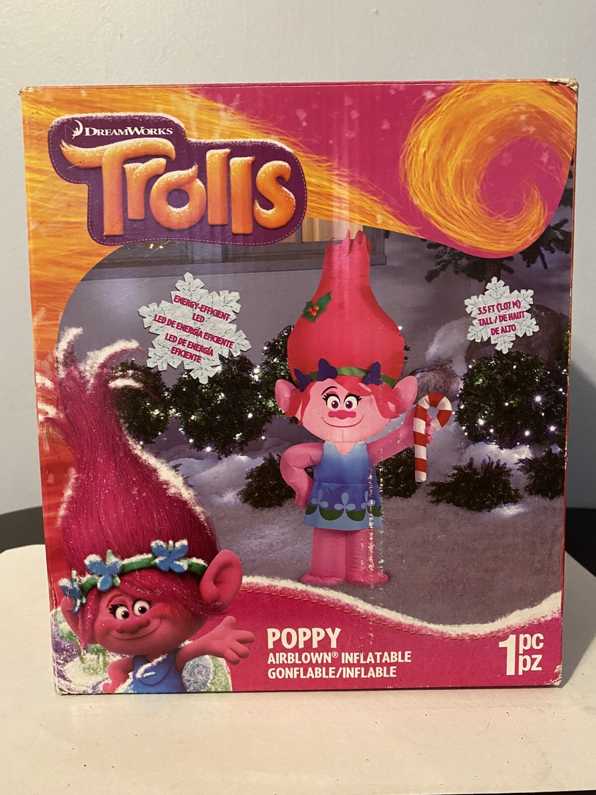 NEW Troll Lighted Inflatable Poppy w/ Candy Cane Christmas Airblown ...