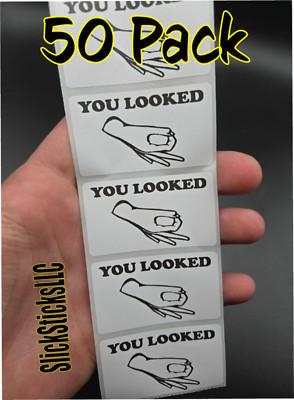 50PCS CIRCLE MEME GAME sticker bulk pack you looked you lose fun prank ...