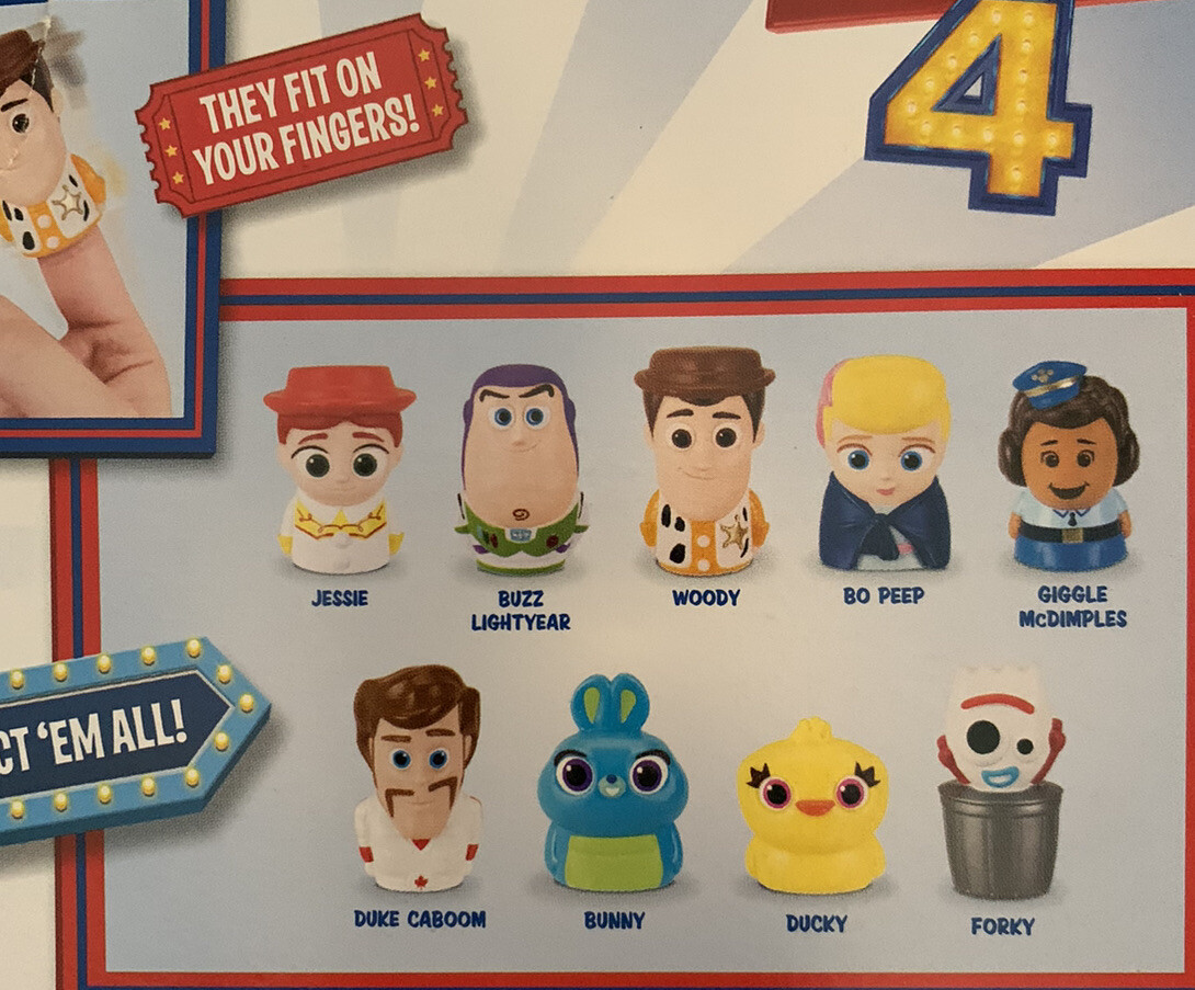 Disney Pixar Toy Story 4 Finger Puppets Complete Set of 9 Buzz-Woody-Bo ...