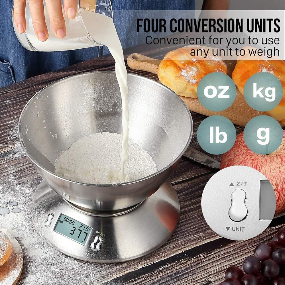 5KG Electronic Kitchen Scales LCD Digital Bowl Scale Cook Baking Food ...