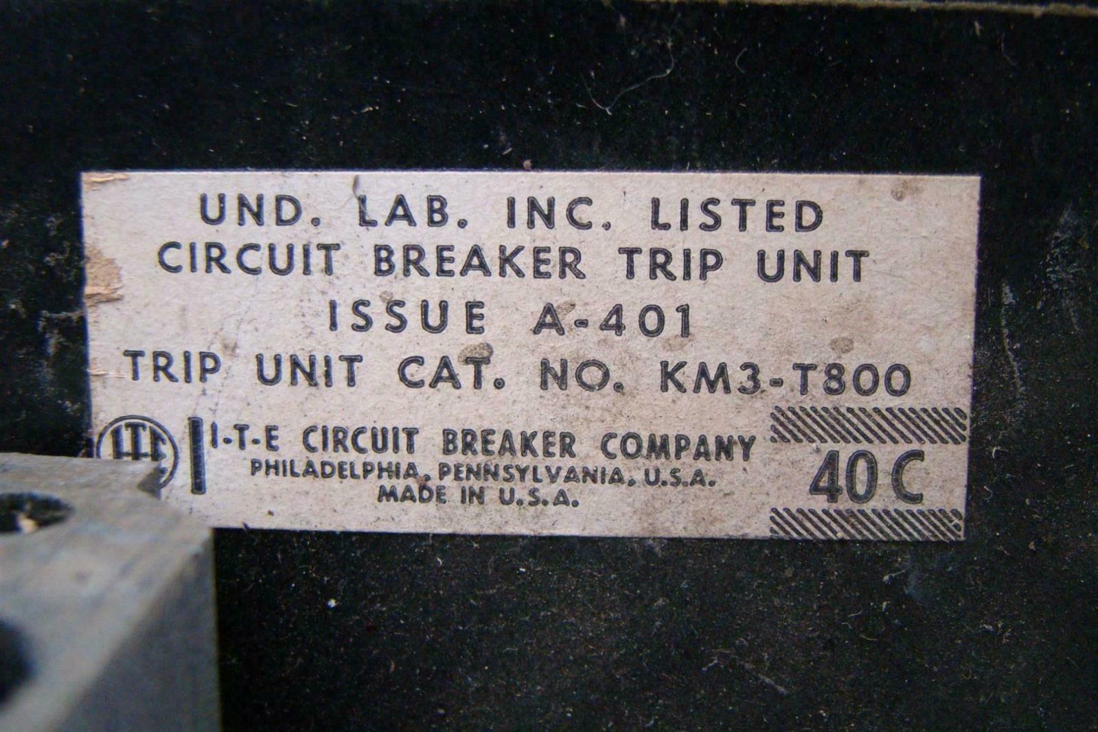 Und. Lab. Inc. 800 amp Circuit Breaker Frame, 3 Pole, 600 v | eBay