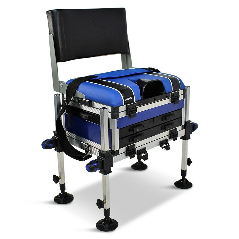 Match Station AS5 Alloy Pro-Sport Seat Box & Back Rest Fishing Tackle ...