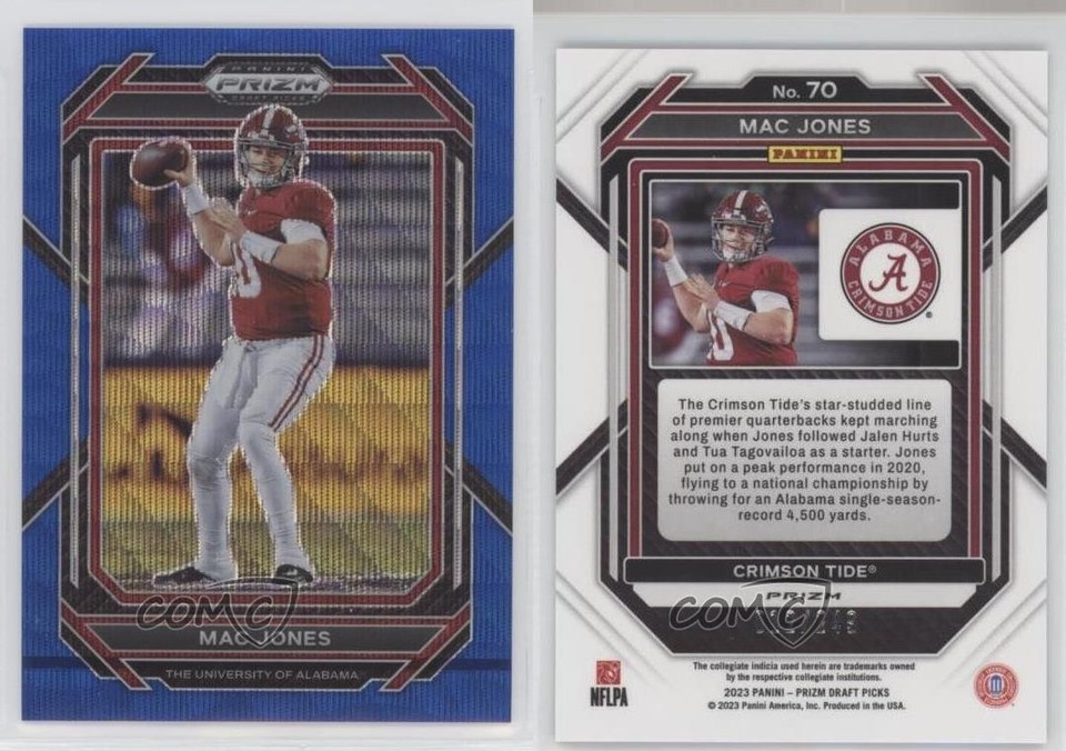 2023 Panini Prizm Draft Picks Blue Wave Prizm 12/249 Mac Jones #70 wq8 ...