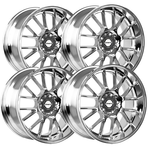 (Set of 4) Shift H28 Crank 18x8.5 5x100/5x4.5" +30mm Chrome Wheels Rims ...