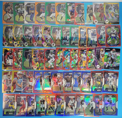 (187) Panini Prizm Football Lot Silver Green Red Ice Rookie Color ...