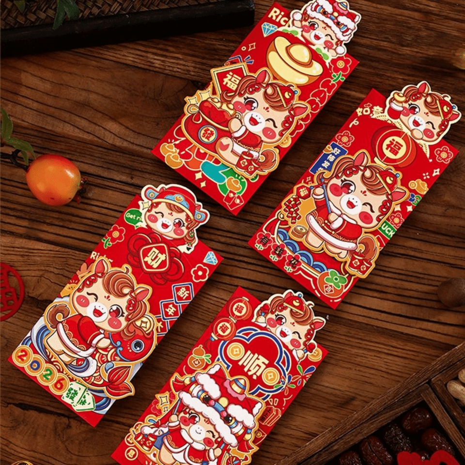4pcs Chinese Style Lucky Money Packets Money Pouch Chinese Spring ...