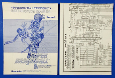 1984 Konami Super Basketball Arcade Video Game Machine Service Manual ...