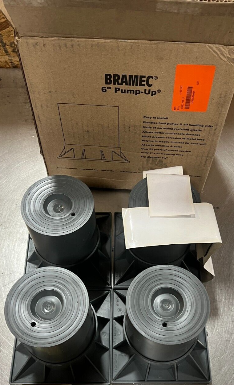 Box of 4 Bramec Concrete Gray Pump-Up Riser, Solid 6" x 6" Mounting ...