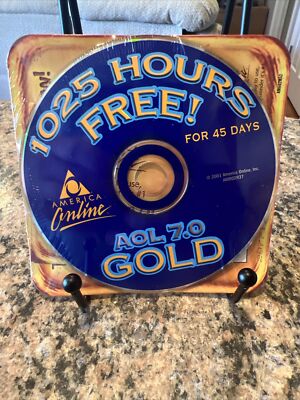AOL 7.0 Gold 1025 Hours USPS Sticker Factory Sealed CD Computer ...