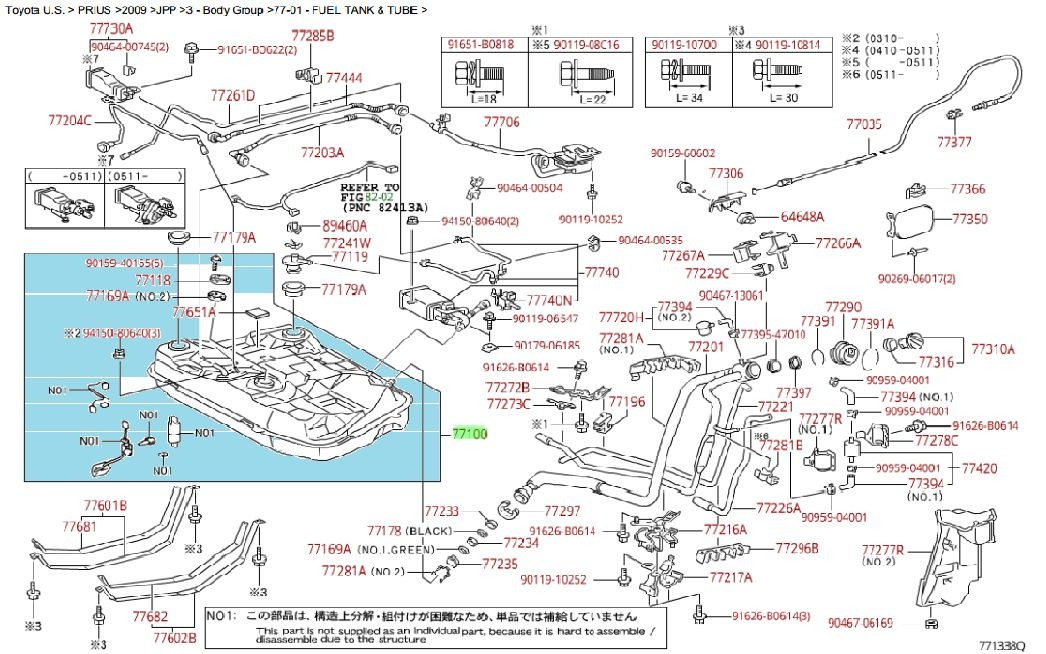 Toyota Prius 06-09 Fuel Gas Tank Assembly Sending Unit Pump Genuine OEM ...