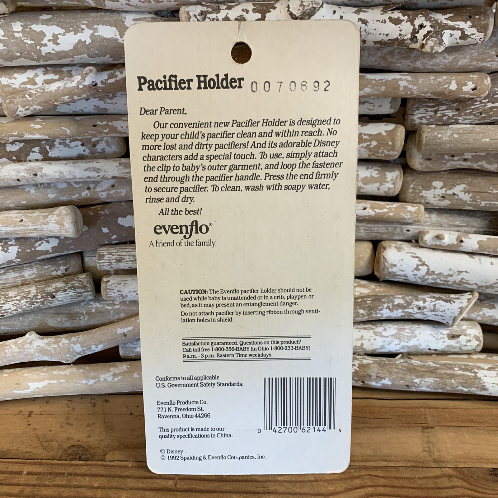 Vintage Disney Babies Evenflo Pacifier Clip Holder Mickey Mouse Choo ...