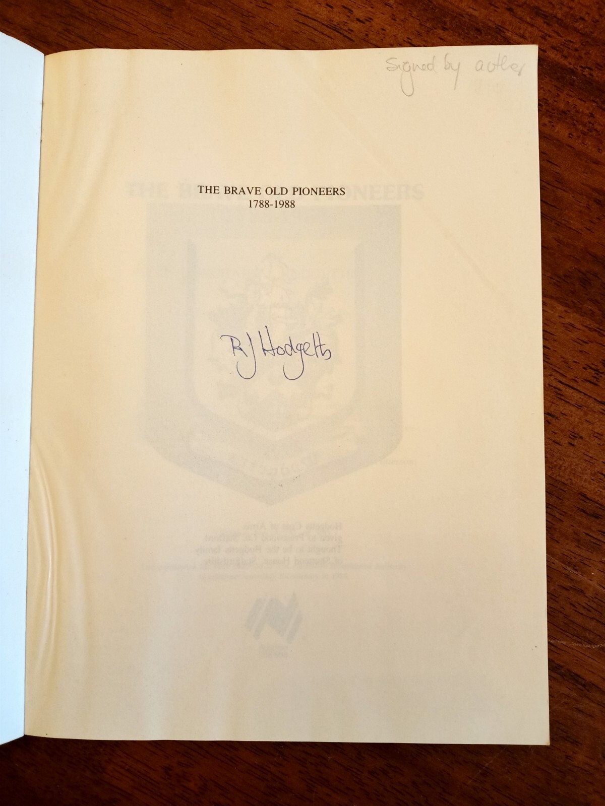 The Brave Old Pioneers: A History of the Hodgetts Family in Australia ...