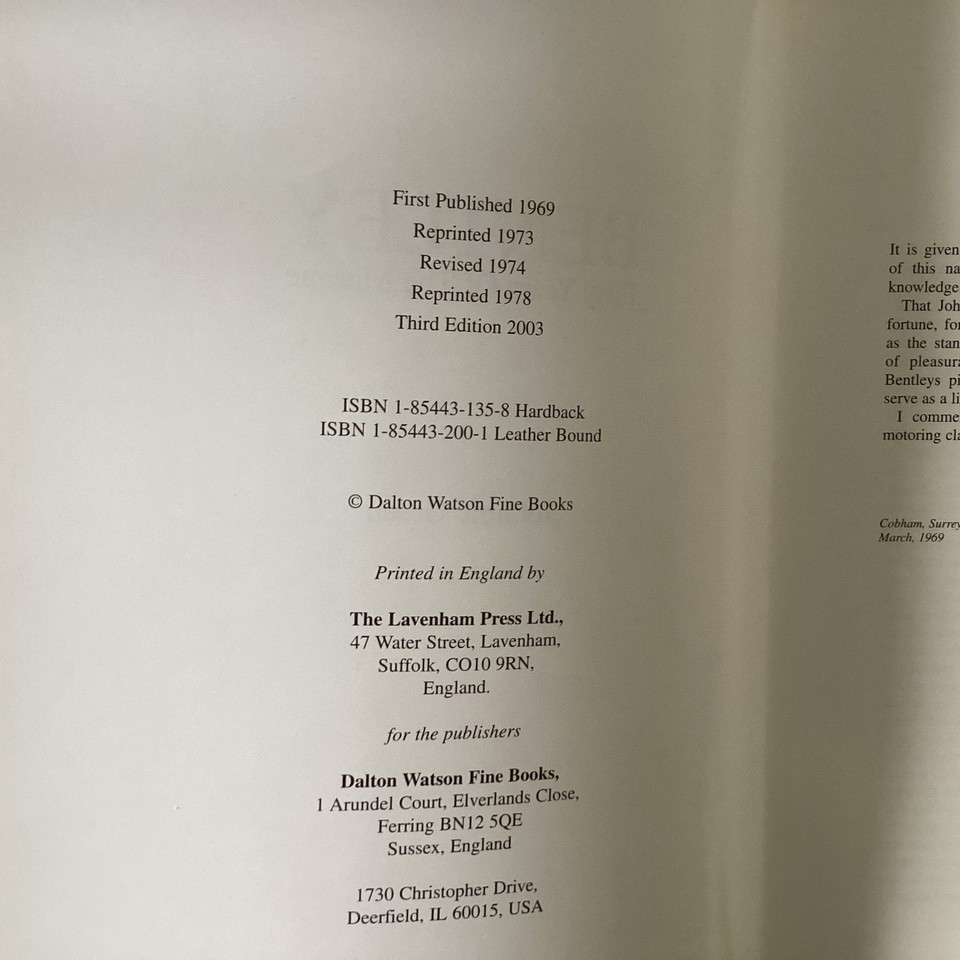 Bentley - Fifty Years of The Marque by Johnnie Green Revised 3rd Third ...