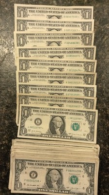 One Dollar Bill Star Note Fancy Serial Star Note (Lot of 100) | eBay