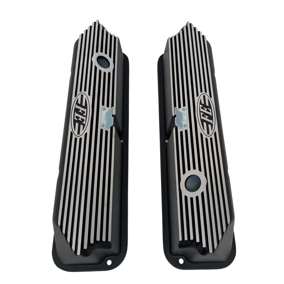 Ford FE Logo Tall Black Valve Covers - Die-Cast Aluminum -Style 2 ...