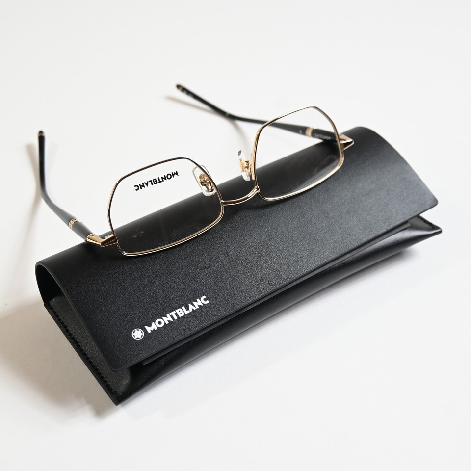 Montblanc MB0347O 001 Mens Authentic Eyeglasses Gold/Black, 52mm - New ...