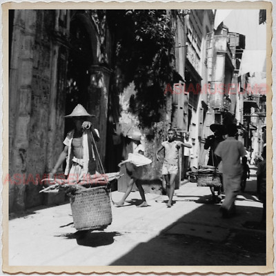 40s HONG KONG LABOR BASKET BACKSTREET STREET SCENE VINTAGE Photograph ...