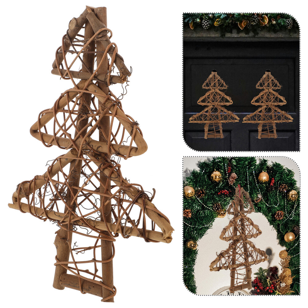 Christmas Tree Wreath Frame Vine Branch Wreath Rattan Wreath for DIY ...