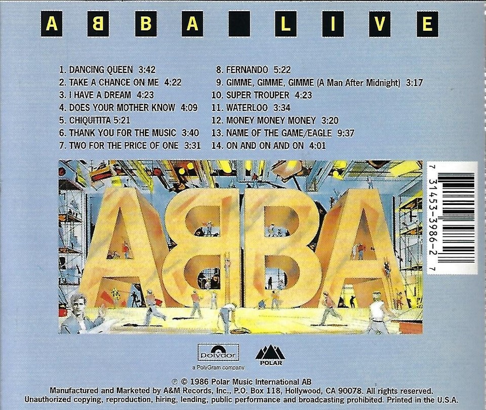 ABBA Live [Remaster] by ABBA (CD, 1999, Polydor) 731453398627 | eBay