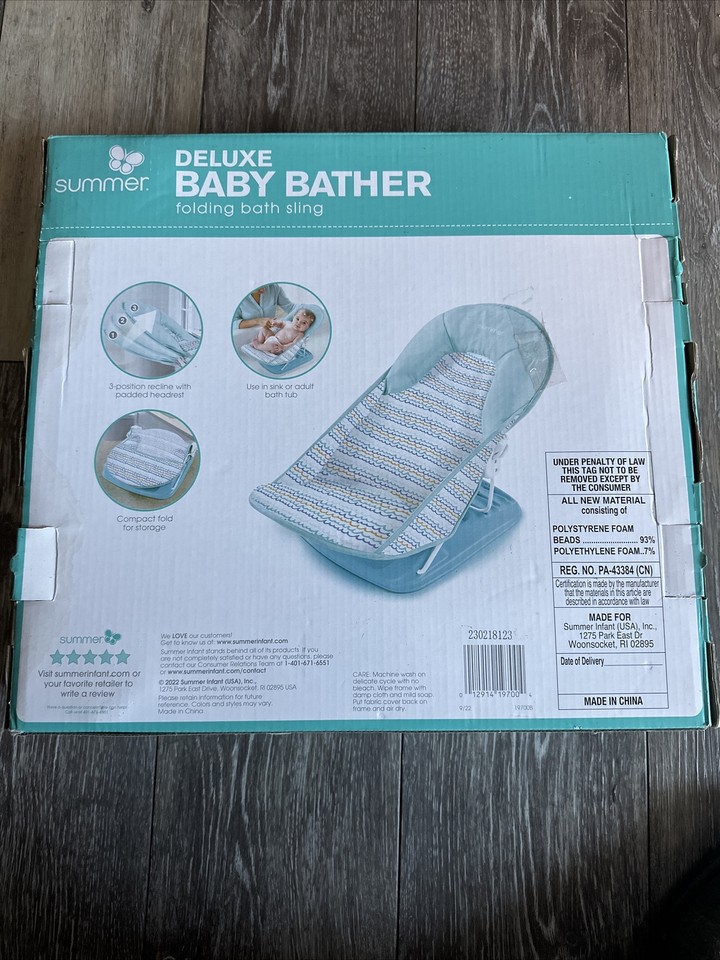 Summer Deluxe Baby Bather - 3 Position Recline Folding Bath Sling | eBay