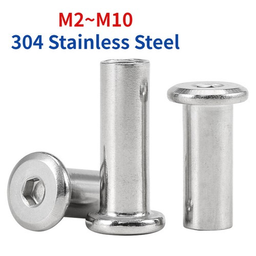 A2 Flat Head Hex Socket Furniture Connector Cap Nuts Barrel Rivet Nut ...