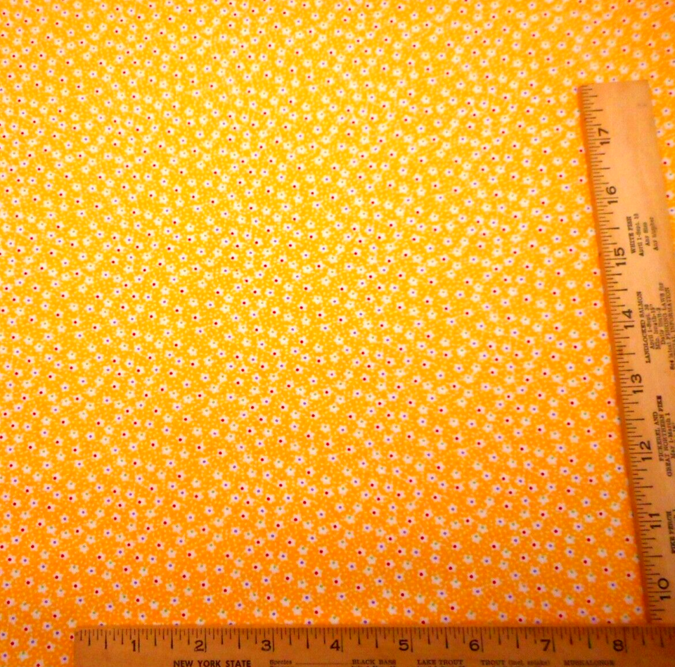 30s Reproduction Fabric By Yard Tiny White Floral on Lt Yellow Premium ...