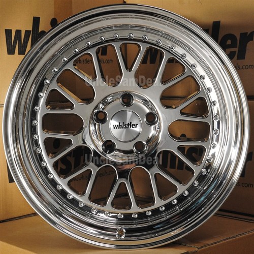 19x9.5 5x114.3 22 OFFSET WHISTLER SK1 CHROME MESH SPOKES w/ RIVET 4 ...
