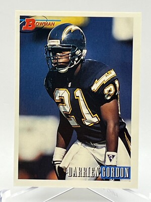 1993 Bowman NFL Football Card #303 Darrien Gordon CB #37 San Diego ...