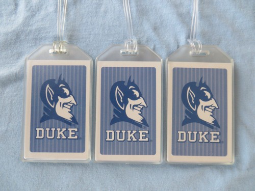 DUKE BLUE DEVILS LOGO NCAA LUGGAGE TAGS 3-TAG SET - CUSTOM - NAME BAG ...