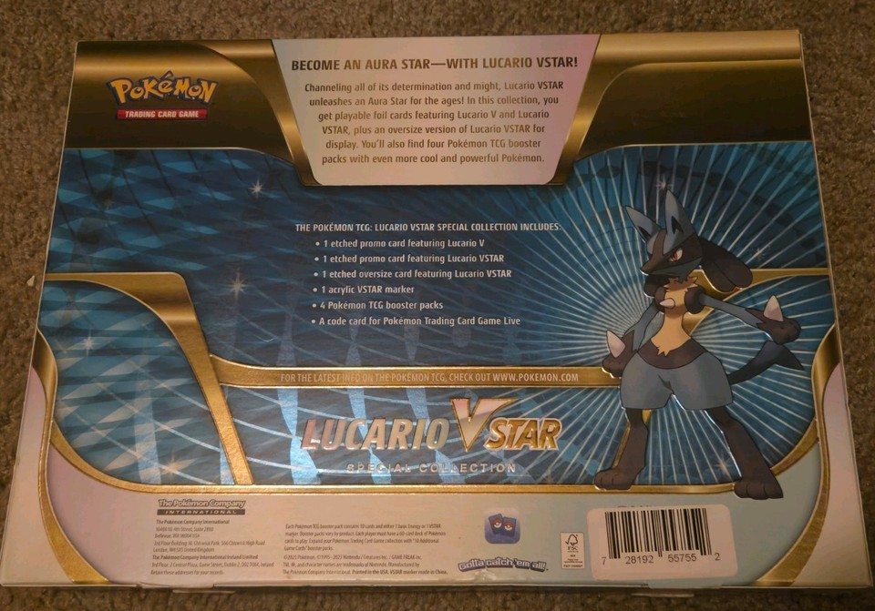 Pokémon Lucario VSTAR Special Collection Box Etched Promo Oversize Card ...