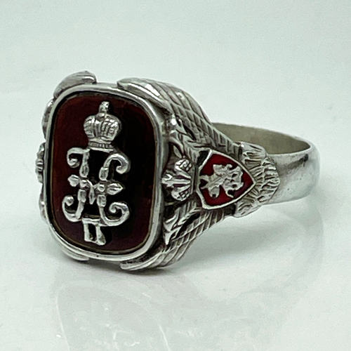FABERGE Russian Imperial 88 Silver Enamel Ring Emperor Nicholas II ...