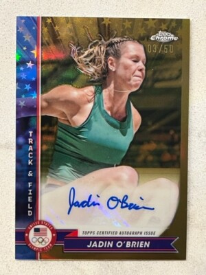 JADIN O'BRIEN 2024 Topps Chrome U.S. Olympic GOLD Refractor AUTO #3/50 ...