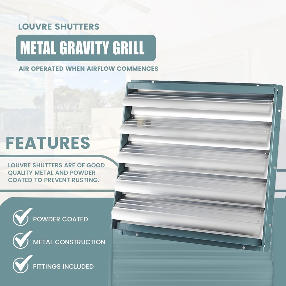 Metal Gravity Louvre Grille Flap Air Vent Shutter For Industrial ...
