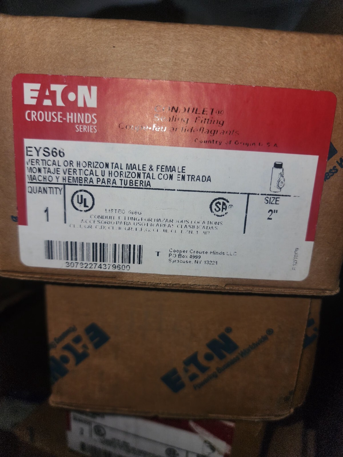 ⭐NEW IN BOX⭐ Eaton Crouse Hinds EYS66 2" Explosion Proof Sealing ...