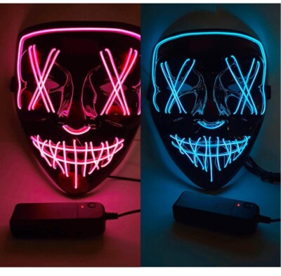 Halloween LED Mask Stitches Smile Fancy Dress Costume High Quality ...