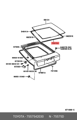 Genuine OE window molding, 7557542030 for TOYOTA 75575-42030 | eBay.de