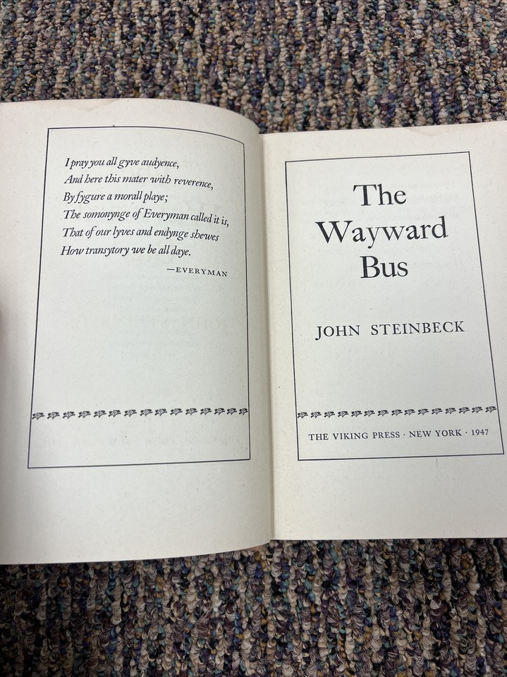 The Wayward Bus by John Steinbeck 1947 Viking Press Hardcover First ...