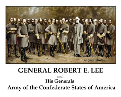 8x10 General Robert E Lee + His Generals PHOTO Confederate Civil War ...