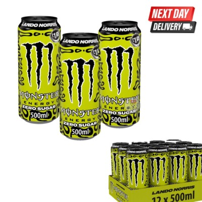 Monster Lando Norris Energy Drink Zero sugar 500ml sports Beverage New ...