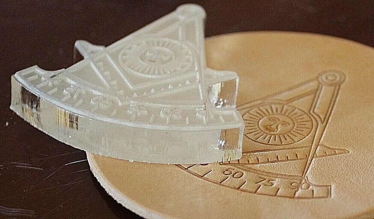 ACRYLIC Leather Embossing Stamp MASTER MASON MASONIC for Veg Tanned ...