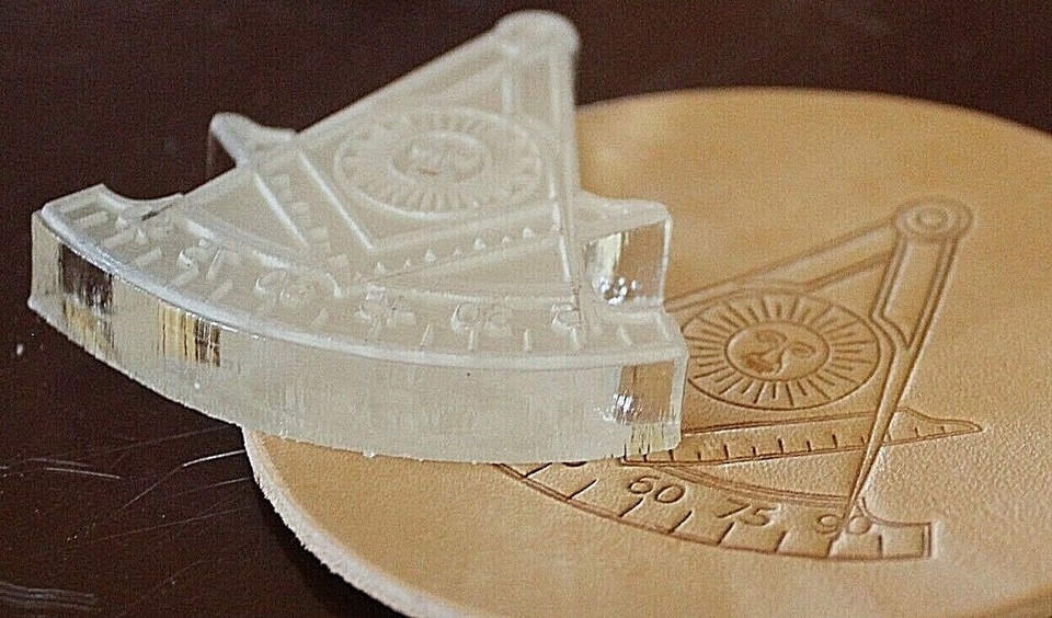 ACRYLIC Leather Embossing Stamp MASTER MASON MASONIC for Veg Tanned ...