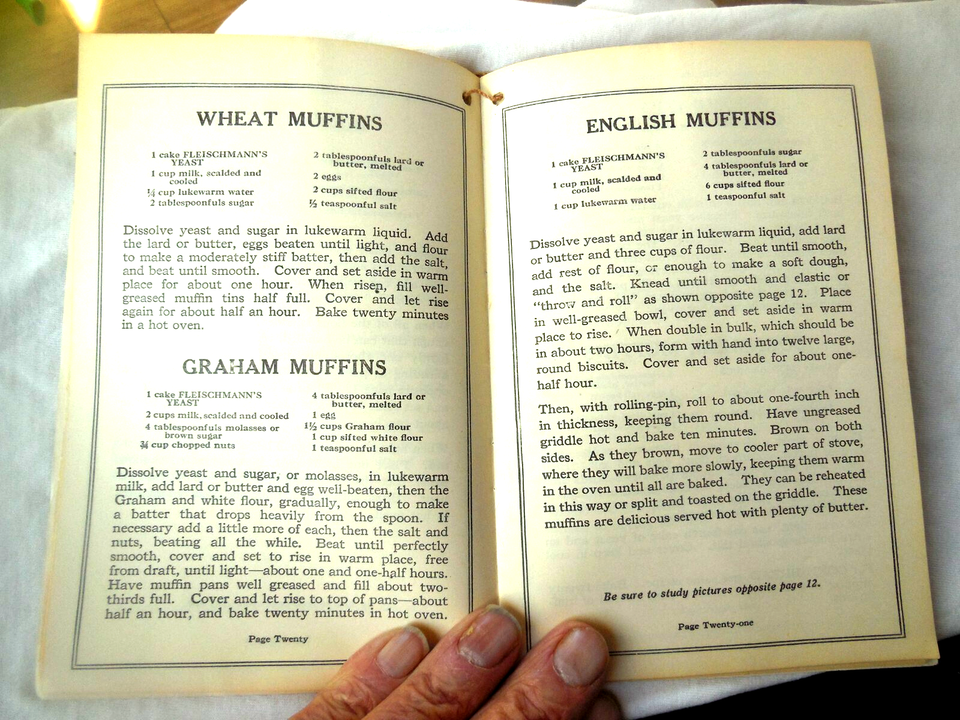 Copyright 1917 cook book "Fleishmann's Recipes" cooking with yeast -47 ...