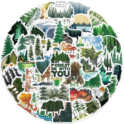 10 Random Forest Nature Stickers Tree Decals Laptop Yeti Car Hydro Free ...