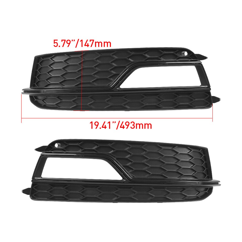 Front Bumper Fog Light Grill Cover Trim PAIR Fit for AUDI A5 S-LINE S5 ...