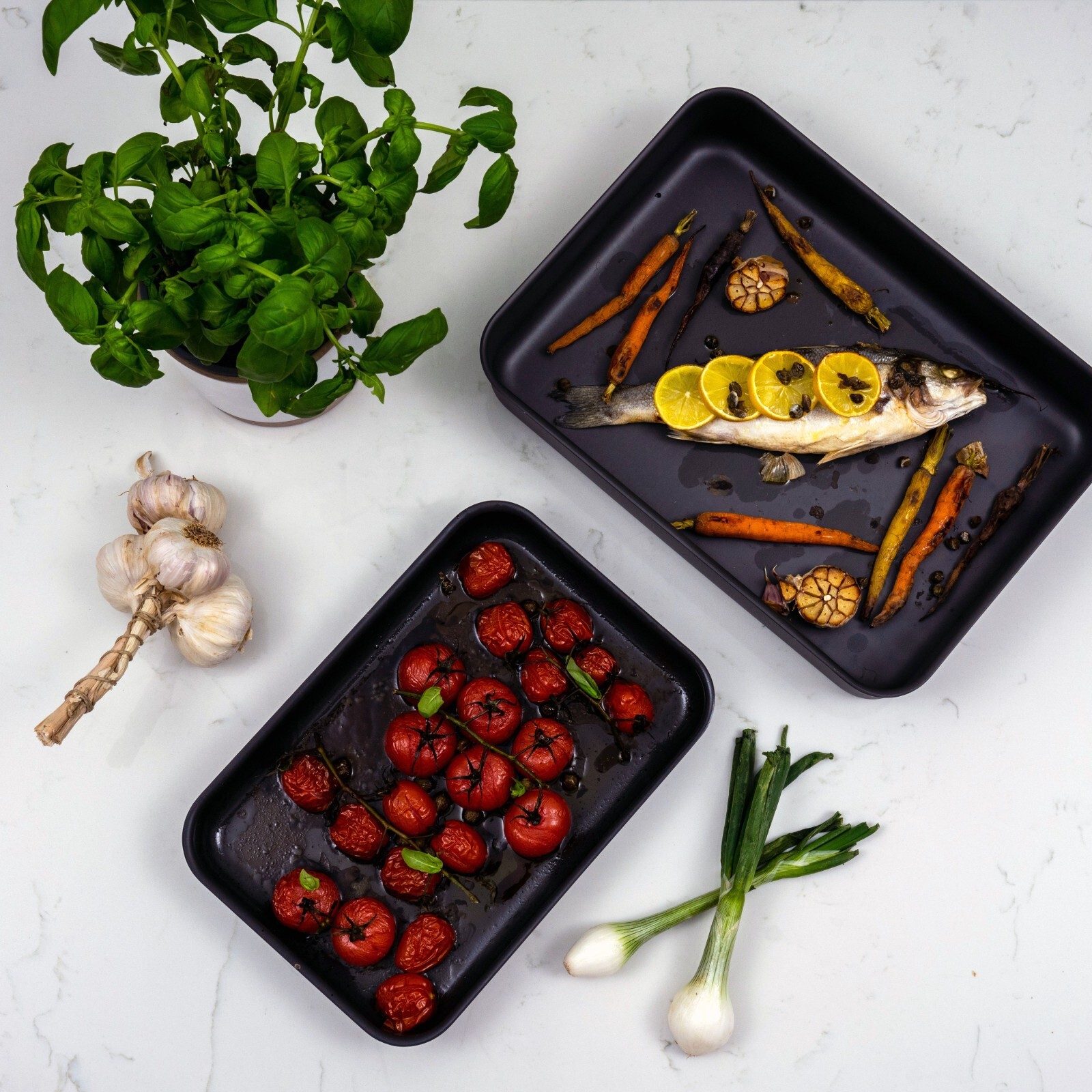 Mermaid Companion Trio Set Pan Dish Tray Hard Anodised Aluminium Oven ...