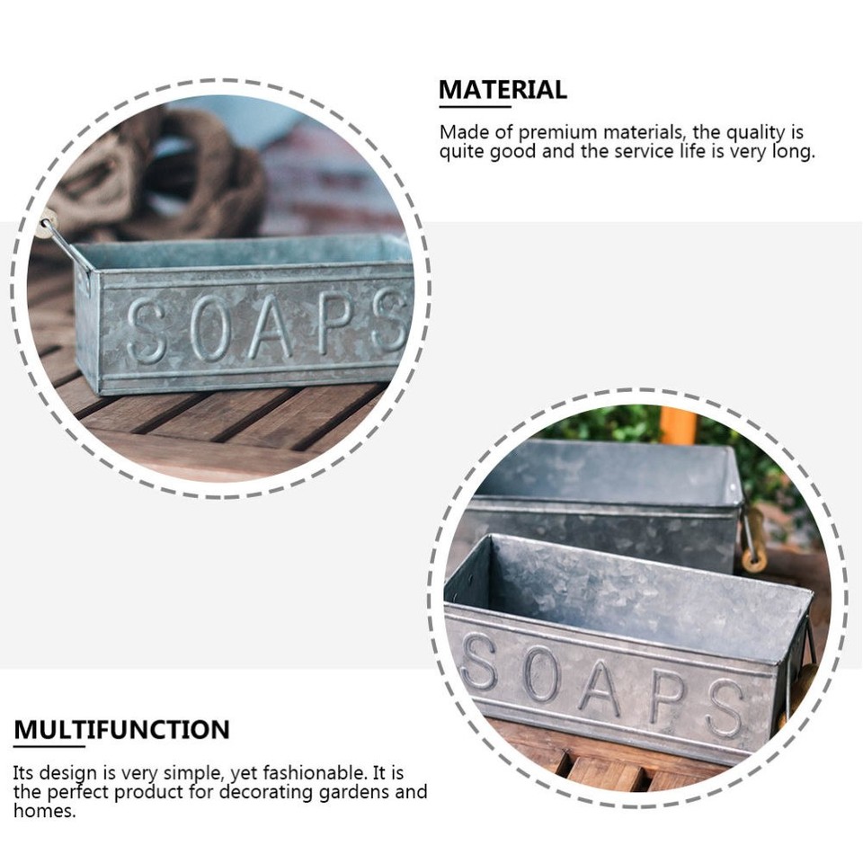 6 pcs Vintage Iron Containers Iron Storage Holders for Home Office ...