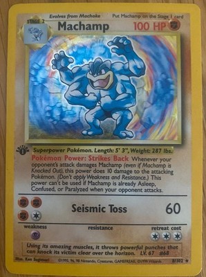 Pokémon Machamp Base Set Holo Lot 2x 1st Edition Cards Wizards of the ...