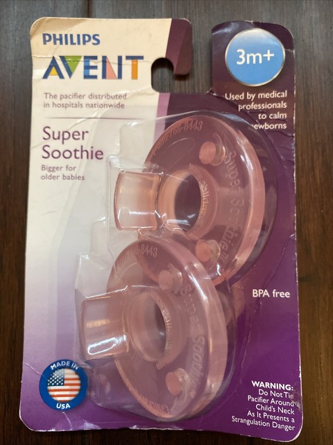 Philips Avent Super Soothie BPA Pink Baby Newborn Pacifier 3m C3 for ...